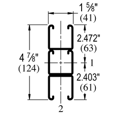 Unistrut P1001-3 1-5/8" x 4 7/8", 12 Gauge, Metal Framing Strut, Tripl