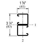 Unistrut P1001B - 1-5/8" x 3-1/4", 12 Gauge, Metal Framing Strut, Doub