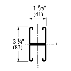 Unistrut P1001T - 1-5/8" x 3-1/4", 12 Gauge, Metal Framing Strut, Back