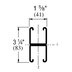 Unistrut P1001T - 1-5/8" x 3-1/4", 12 Gauge, Metal Framing Strut, Back