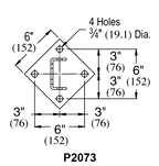 Unistrut P2073 & P2073 SQ - Post Base (1-5/8" Series)