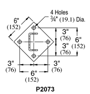 Unistrut P2073 & P2073 SQ - Post Base (1-5/8" Series)