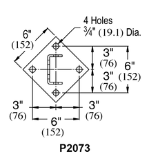 Unistrut P2073 & P2073 SQ - Post Base (1-5/8" Series)