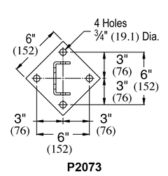 Unistrut P2073 & P2073 SQ - Post Base (1-5/8" Series)