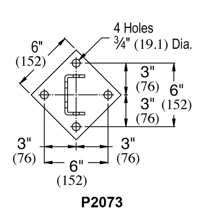 Unistrut P2073 & P2073 SQ - Post Base (1-5/8" Series)