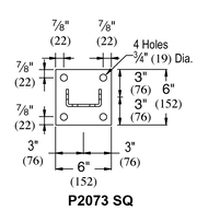 Unistrut P2073 & P2073 SQ - Post Base (1-5/8" Series)