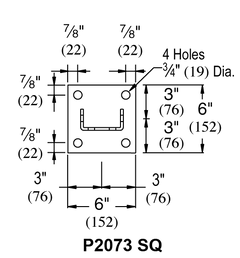 Unistrut P2073 & P2073 SQ - Post Base (1-5/8" Series)