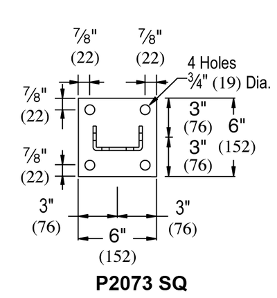 Unistrut P2073 & P2073 SQ - Post Base (1-5/8" Series)