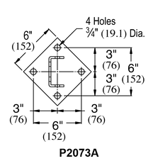 Unistrut P2073A & P2073A SQ - Post Base (1-5/8" Series)