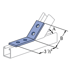 Unistrut P2265 - 4 HOLE, 45° OUTSIDE ANGLE FITTING