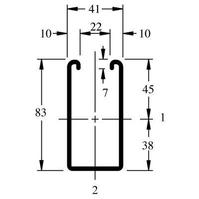 Unistrut P5000 - 1-5/8" x 3-1/4", 12 Gauge Metal Framing Strut, Solid